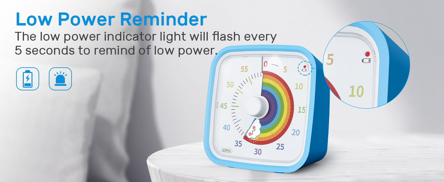 Yunbaoit Visual Timer With Protective Case Rainbow Disk 60