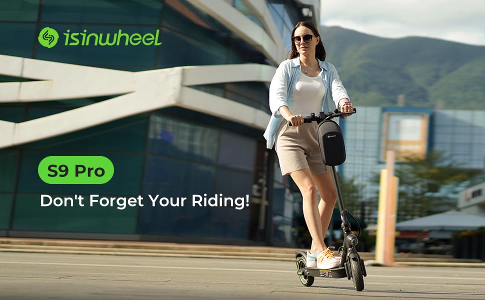 isinwheel S9Pro Patinete Electrico, Velocidad Máxima 3O km/h, Motor 35OW, Doble Suspensión y ...