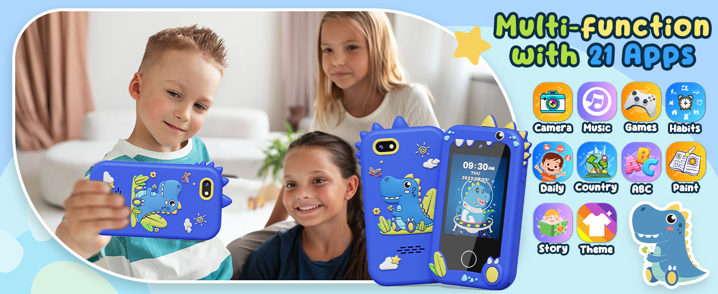 UCIDCI Kids Smart Phone Toys for Girls Ages 3-7 with Dual Camera - Kids ...