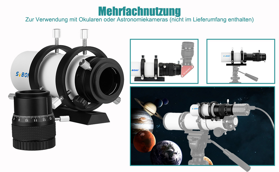 Svbony SV198 Leitfernrohr für Astrofotografie, 50mm Mini F4.1 Guider, FMC Achromat Refraktor ...