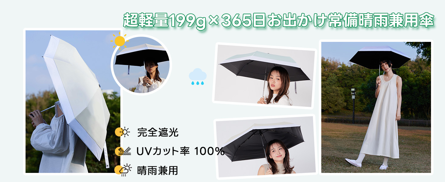 Amazon | konciwa 日傘 軽量 折りたたみ傘 UVカット率100% 完全遮光 遮熱 晴雨兼用 コンパクト 紫外線遮断 日焼け防止 耐風撥水 梅雨対策 携帯便利 収納ポーチ付き ...