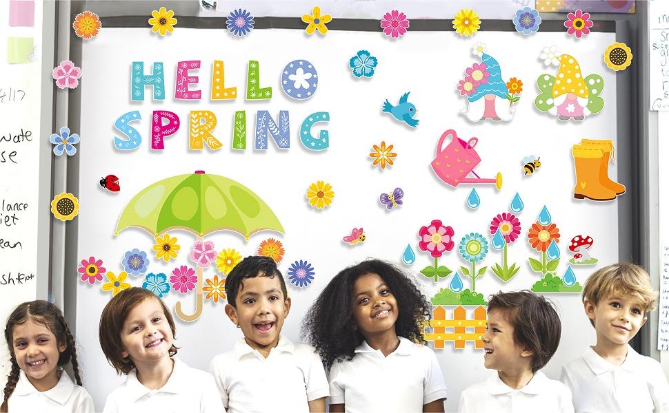 Amazon.com: Konsait Spring Bulletin Board Decorations, 68Pcs Spring ...