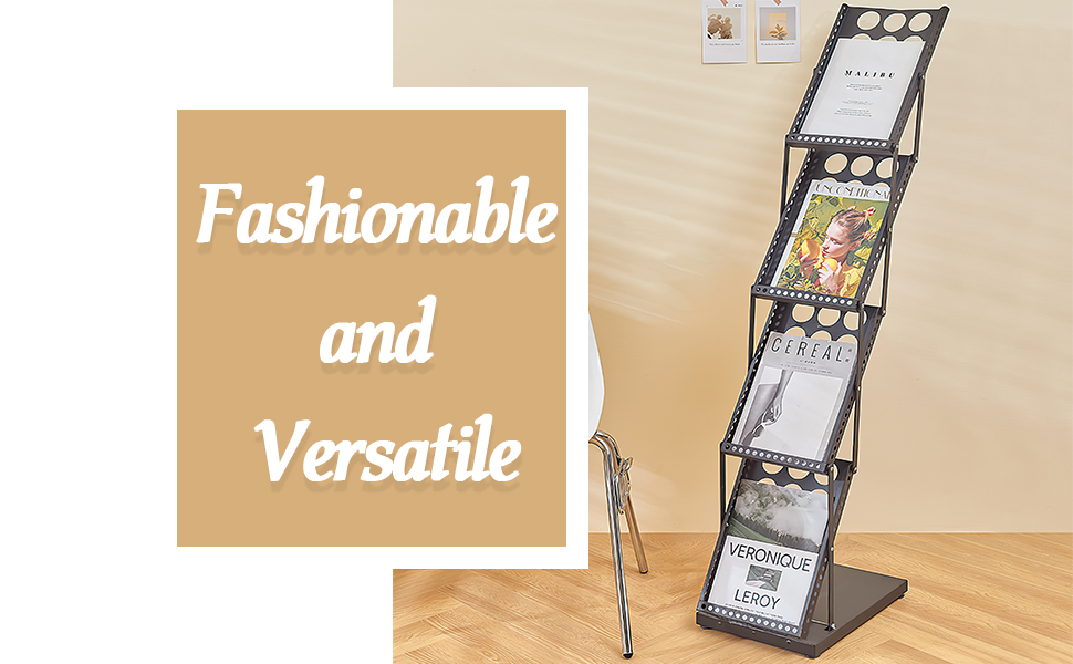 Amazon.com : LIWSHWZ Foldable Brochure Display Stand Magazine Catalog Literature Rack Portable 4 ...
