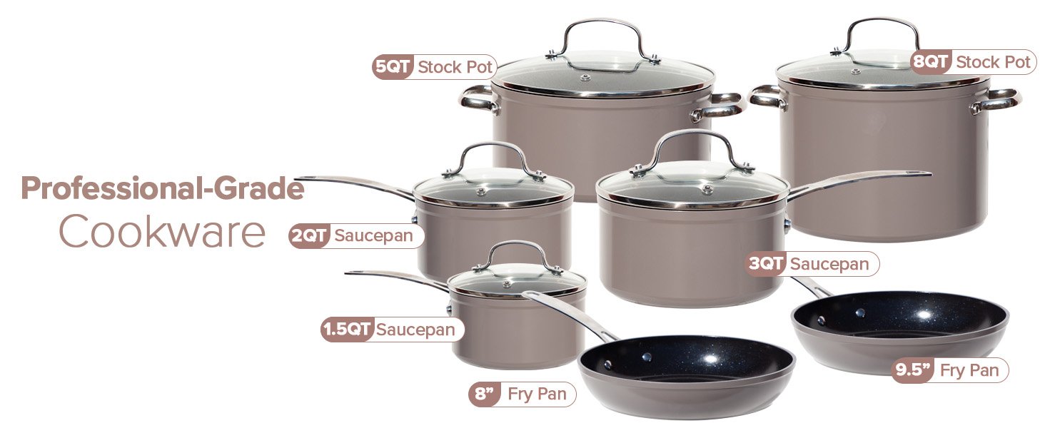 Amazon.com: Nuwave 12pc Forged Lightweight Cookware Set, G10 Healthy Duralon Ceramic Ultra Non ...