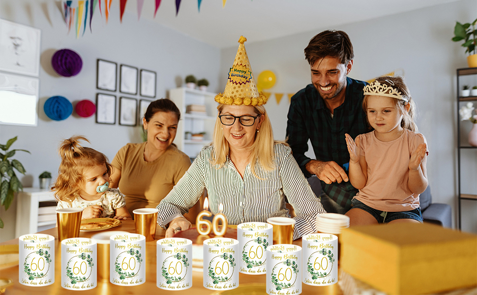 BOYATONG 12 lantaarns, tafeldecoratie voor de 60ste verjaardag, 60e verjaardag, tafeldecoratie ...