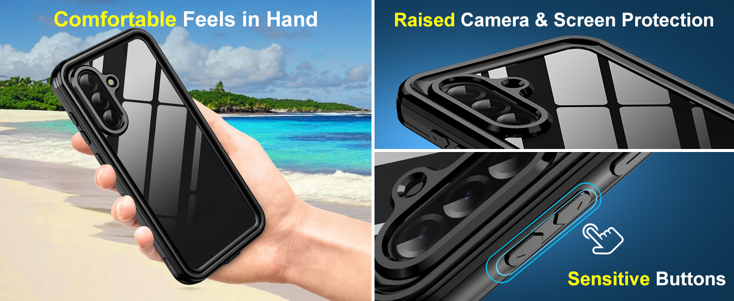 Amazon.com: for Samsung Galaxy A36 5G Case with Built-in Screen Protector, Waterproof Case ...