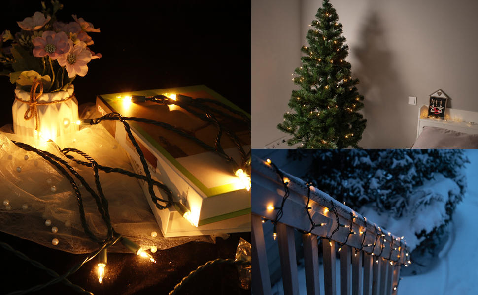 Amazon.com: MULTI-SPARKING Clear Christmas Lights 35 Count ...