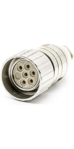 M23 Connector Female 12Pin Straight Female Metal Assembled Plug IP67 ...