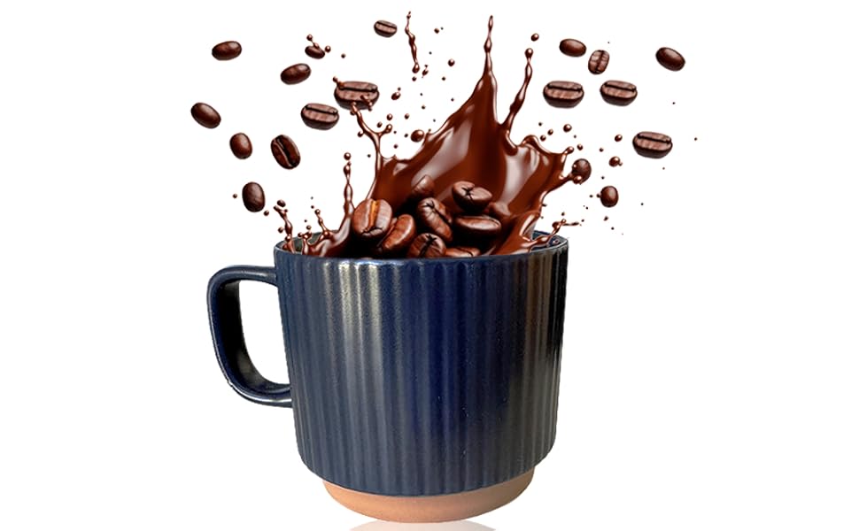 Amazon.com: Scmbucus Ceramic Coffee Mugs Set of 4, 12Oz Vertical ...