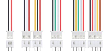 Amazon.com: ALAMSCN 30 Pairs JST-XH Connector Kit, XH 2.54mm 2/3/4/5 Pin Header Male and Female ...