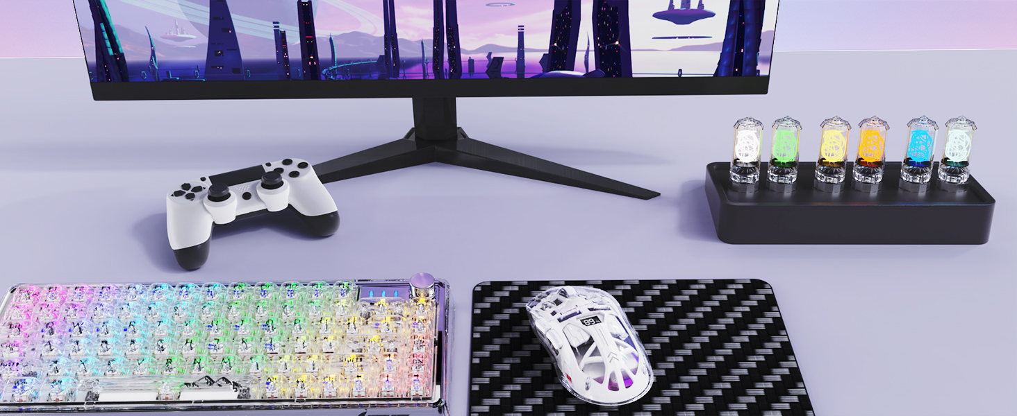 Amazon.com: FREEWOLF A2 Transparent Wireless Gaming Mouse,Dual Mode BT 5.0/2.4G PC Gaming Mice ...