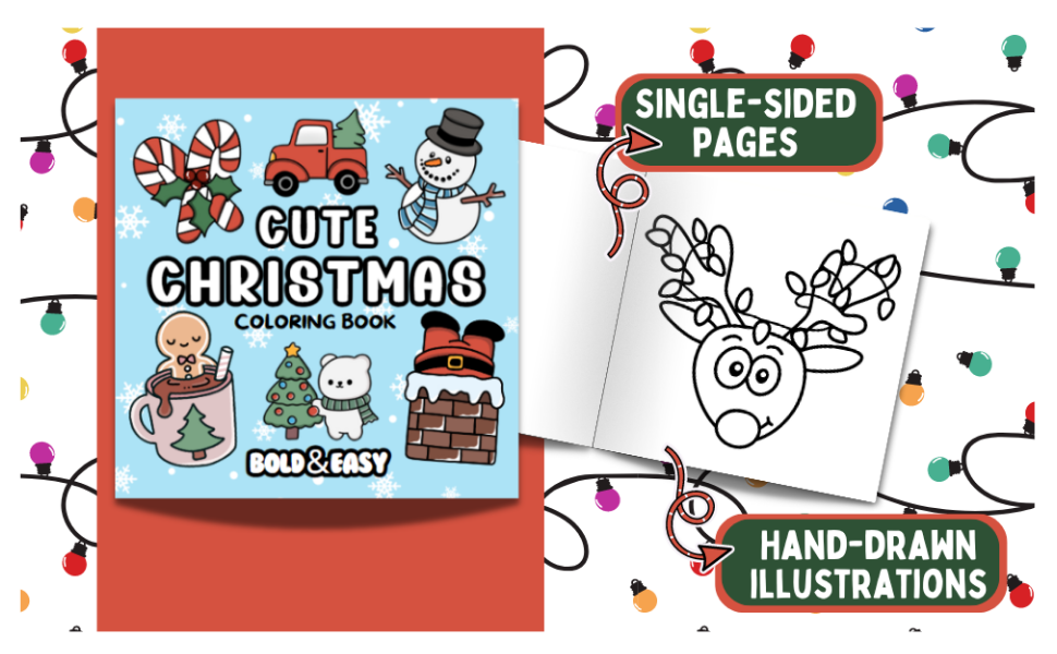 Bold and Easy Cute Christmas Coloring Book: Big and Simple Designs for ...