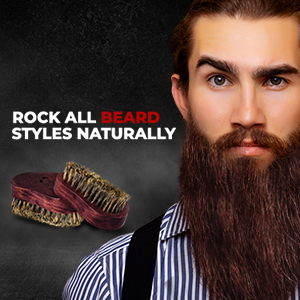 Beardo 100% Boar Bristle Beard Brush | Wooden Beard Grooming Brush for Men | Detangles & Styles ...
