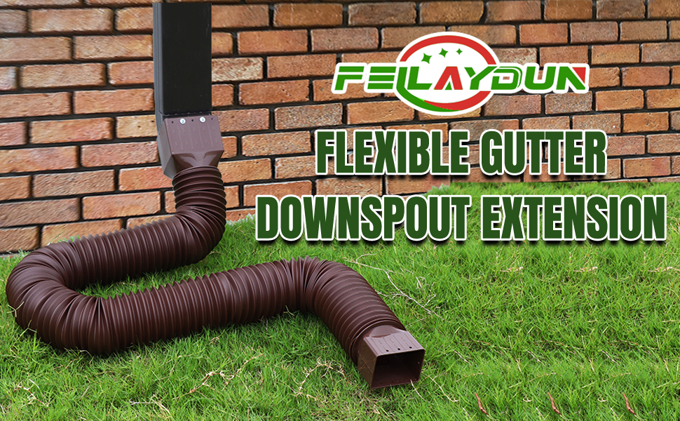 2 Pack Rain Gutter Downspout Extensions, Upgraded Flexible Drain Down ...
