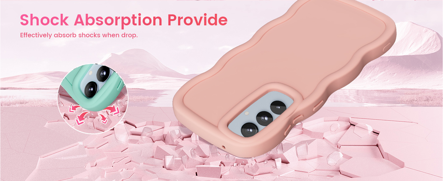 XINYEXIN Liquid Silicone Case for Motorola Moto E14 / Moto G24 / Moto G04, Wave Frame Curly ...