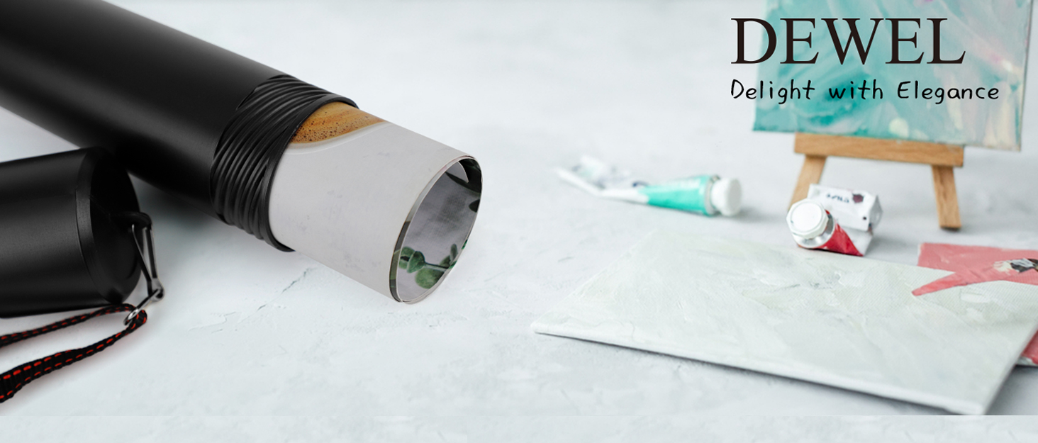 DEWEL Document Storage Poster Tube Expandable 63 cm to 107 cm, Plastic Waterproof Telescoping ...