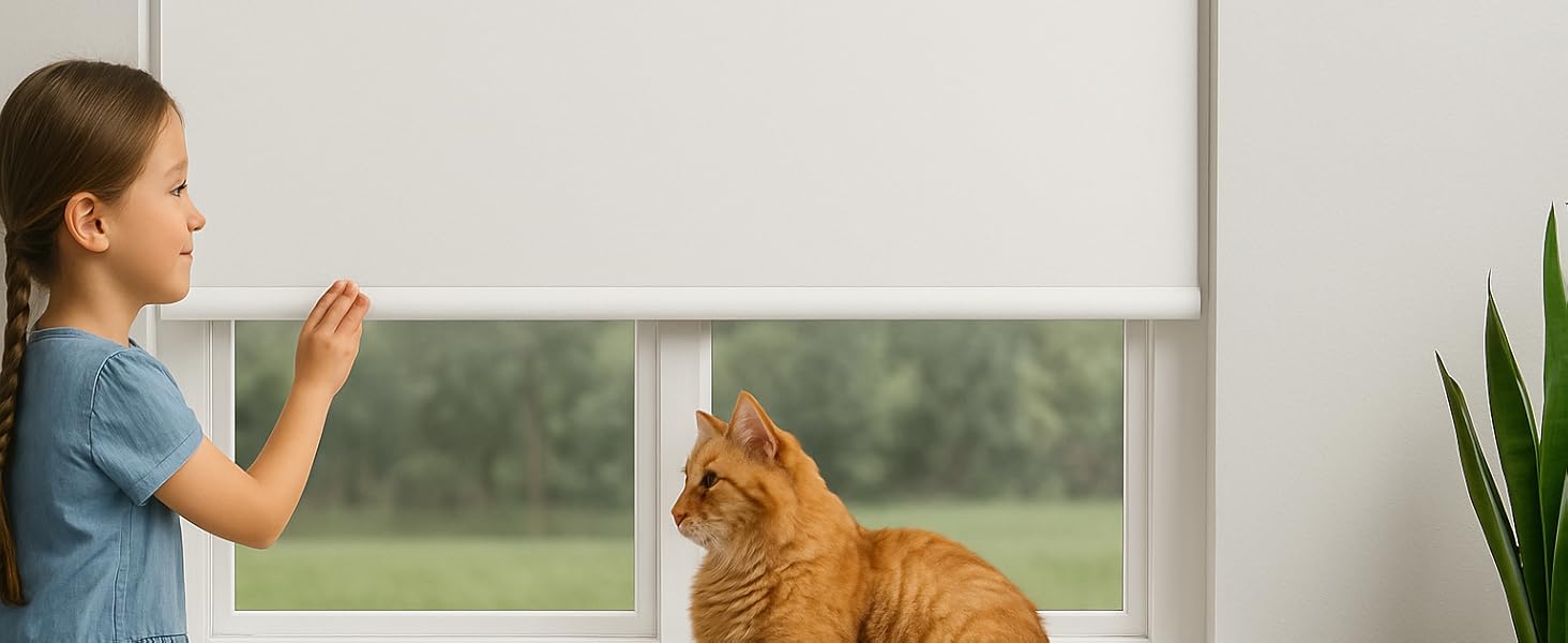 Amazon.com: SHADESLINE Cordless with Valance 100% Blackout Window Shades Pull Down Window Blinds ...