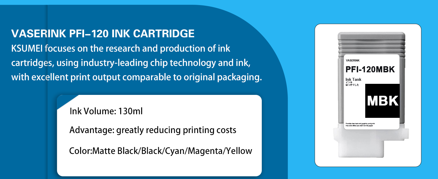 Amazon.com: PFI-120 130-ml Ink Tank Compatible PFI-120MBK PFI-120BK PFI-120C PFI-120M PFI-120Y ...