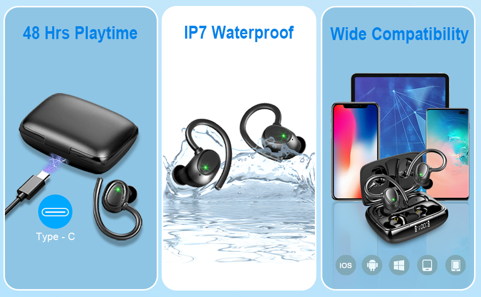 Amazon.com: Wireless Earbud NEW Bluetooth 5.3 Headphones Sport ...