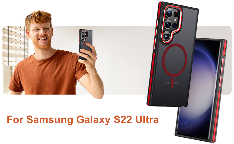 Amazon.com: MALEWOLF Case for Samsung Galaxy S22 Ultra Magnetic Compatible with Magsafe, Slim ...