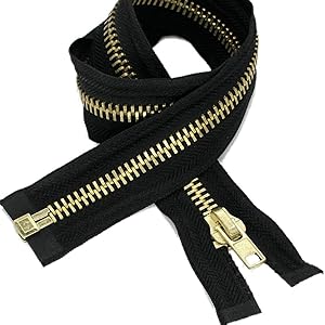Amazon.com: Leekayer #10 27 Inch Metal Zipper Brass Separating Jacket Zipper Heavy Duty Metal ...