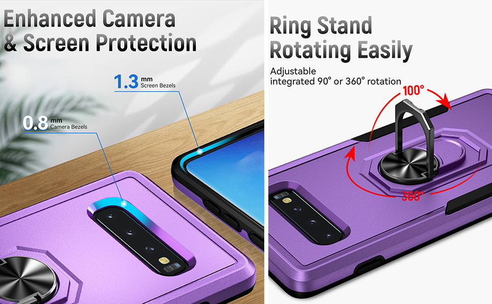 Amazon.com: Fucozan for Samsung Galaxy S10 Plus Case with Kickstand Armor Magnetic Ring Rugged ...