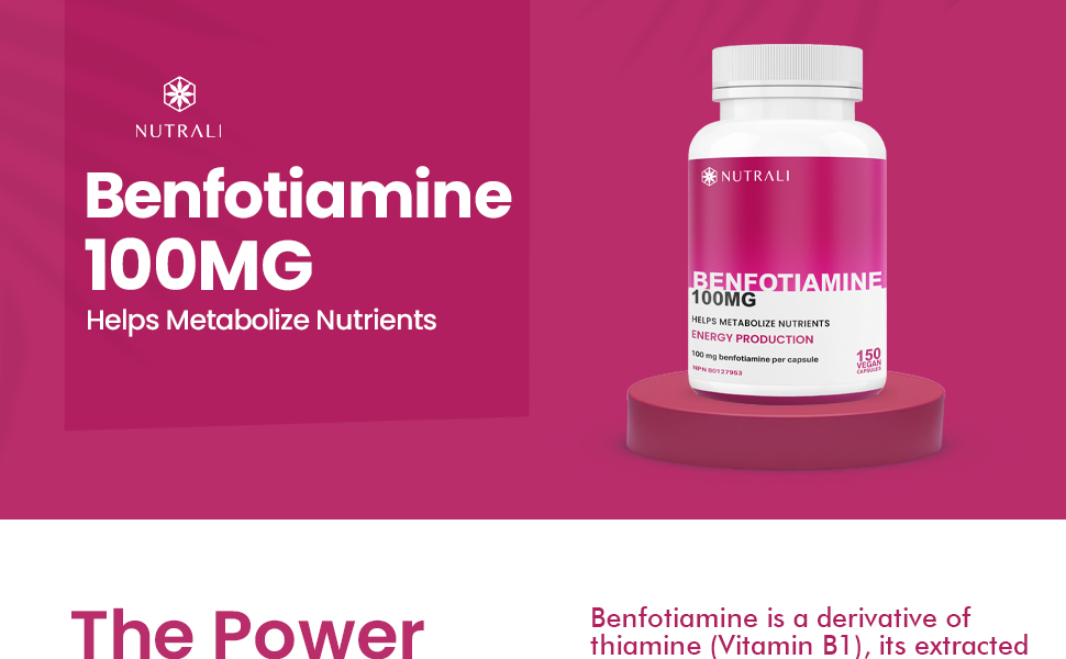 New *BONUS SIZE* 150 HIGHEST POTENCY Benfotiamine Complex – 100mg (Vitamin B1/ Thiamine ...