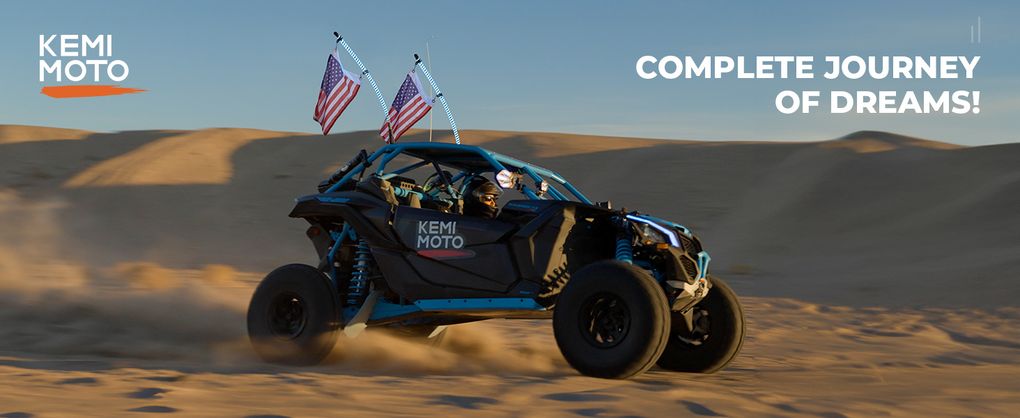 Amazon.com: KEMIMOTO 2pc 3ft COB Whip Lights, 1440pcs LEDs High Density, Bluetooth-connectivity ...