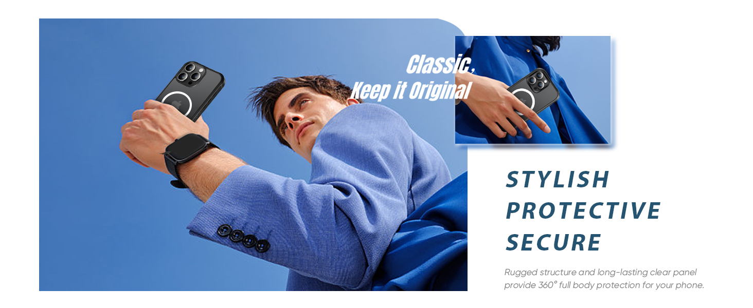 Amazon.com: BANLEA for iPhone 16 Pro Max Case, [Compatible with MagSafe] Built-in Screen ...