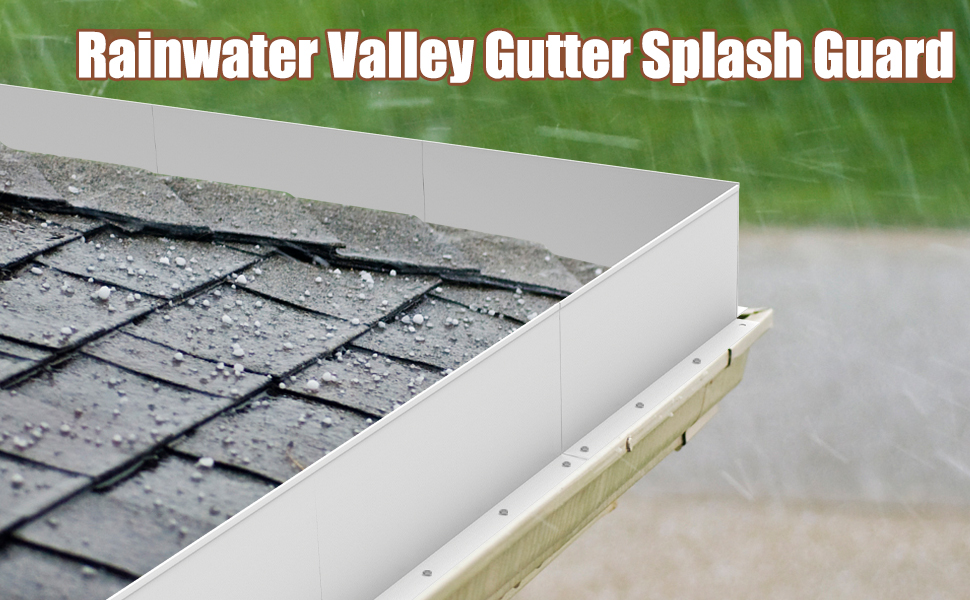 BJADE'S Gutter Valley Splash Guard,4 Pcs Aluminum Roof Valley Splash ...
