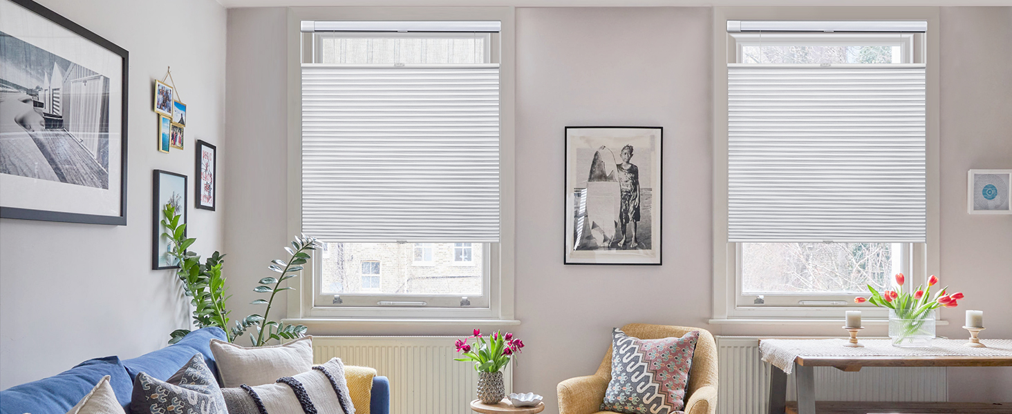 Amazon.com: MiLin Top Down Bottom Up Cordless Cellular Shades No Tools ...