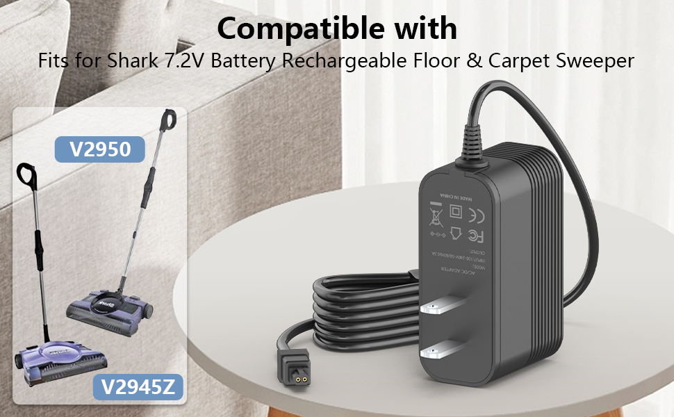 Amazon.com: Charger for Shark V2945Z V2950 XA2950 Floor Carpet Sweeper Replacement for Shark ...