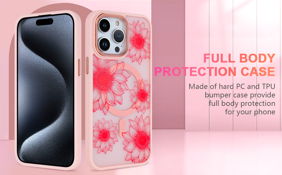 Amazon.com: OOK Pink Case Design for iPhone 14 Pro Max Case [Compatible with MagSafe], Cute ...