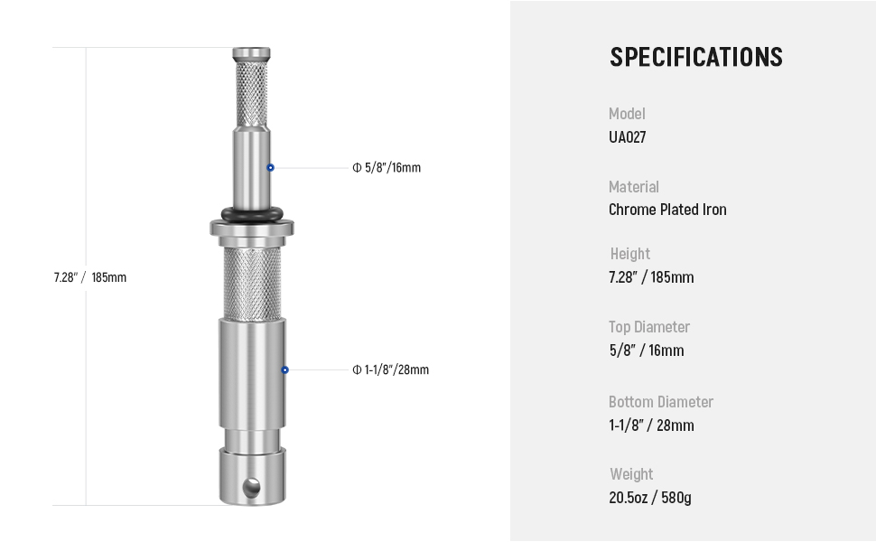 NEEWER Junior to Baby Pin Adapter, 1-1/8"/28mm Junior Male Stud to 5/8"/16mm Baby Male Stud ...