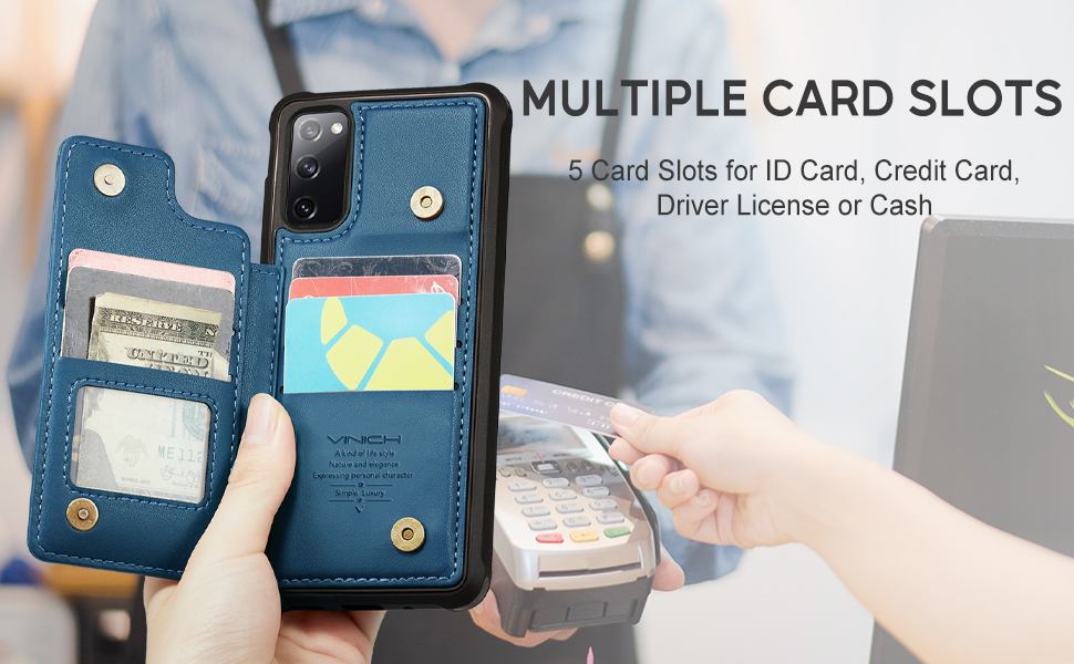 Amazon.com: Vinich for Samsung Galaxy S20 FE Wallet Case with Card Holder, RFID Blocking Credit ...
