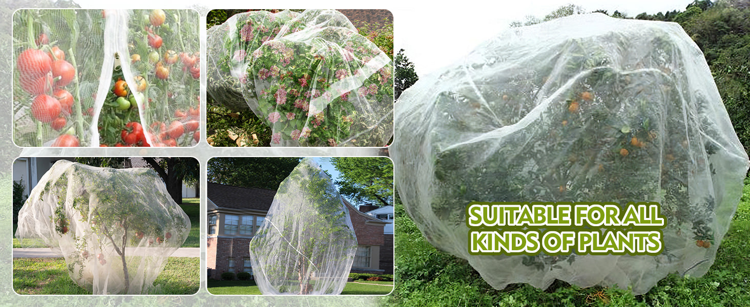 Amazon.com : 10x10Ft Large Fruit Tree Netting Cover with Zipper, Garden Netting Pest Barrier ...