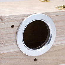 BREUAILY Parakeet Nesting Box with Transparent Budgie Breeding Box, Perch, Wood, Viewing Window ...