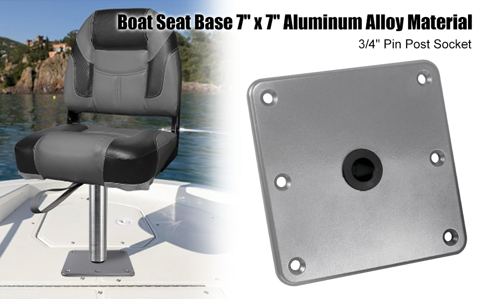 Amazon.com: RULLINE Boat Seat Base Highly Aluminum Alloy Boat Seat Base 7" x 7" with 3/4" Pin ...