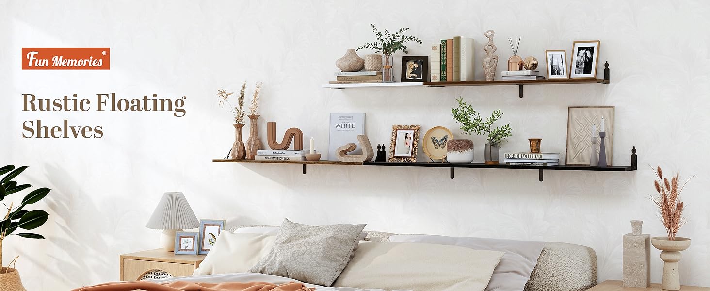 Amazon.com: Wide Floating Shelves for Wall, 8 Inch Deep Floating Shelf with Bracket, Wall ...