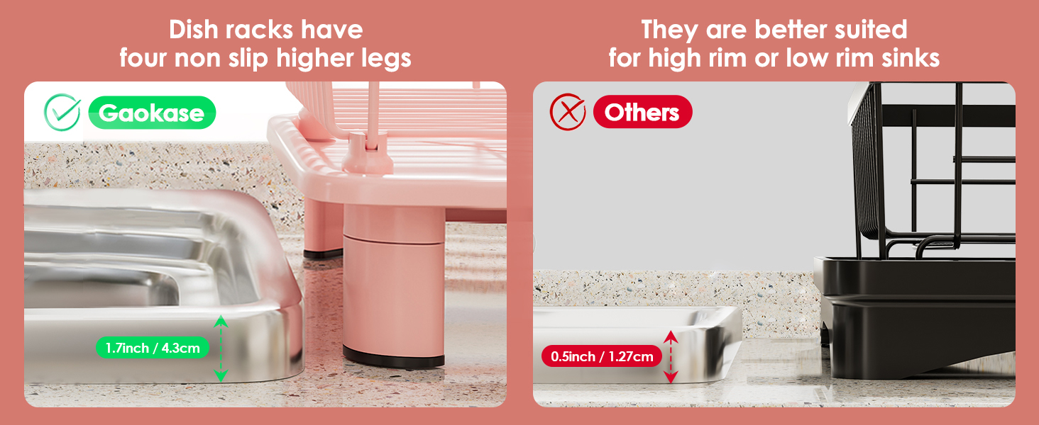 Amazon.com - GAOKASE Dish Drying Rack, Space-Saving Dish Rack, Dish Racks for Kitchen Counter ...