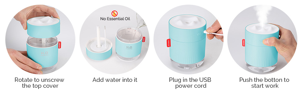 Amazon.com: Portable Mini Humidifier, 500ml Small Cool Mist Humidifier ...