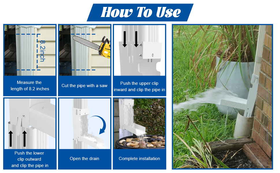 Amazon.com : LOVYNO Rainwater Collection System Downspout Diverter ...