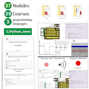 Amazon.com: KEYESTUDIO 37 Sensors Modules in 1 Box Starter Kit for Raspberry Pi 4 4B 3 3B 2B ...