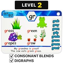 Amazon.com: Phonics Flash Cards - Learn to Read in 20 Phonic Stages - Digraphs CVC Blends Long ...