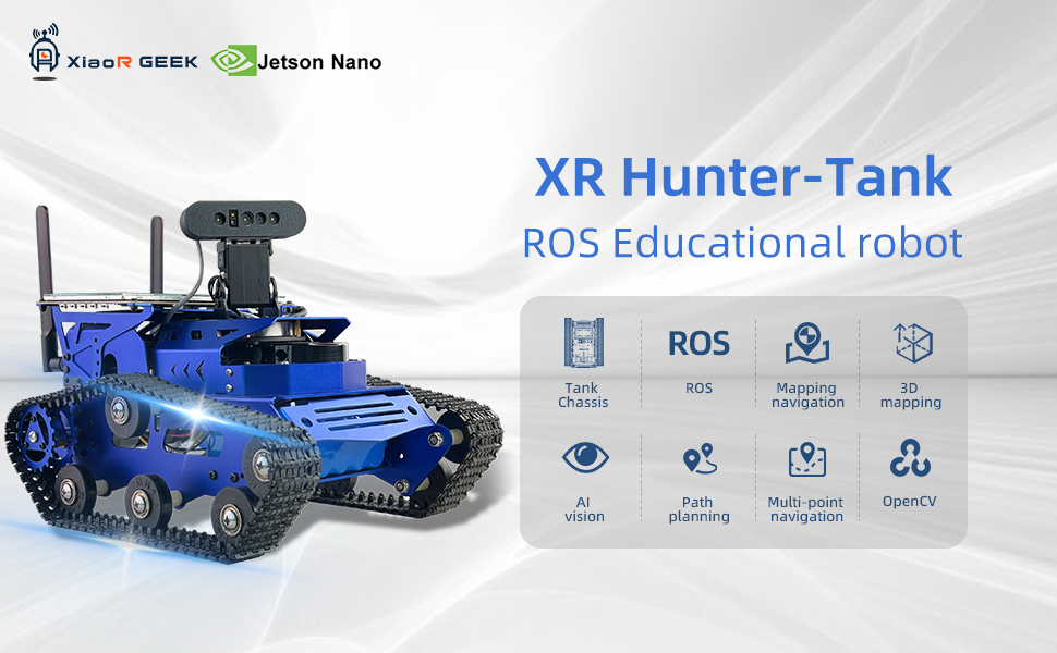 Amazon.com: XiaoR Geek Jetson Nano AI Vision Robot Kit with Lidar ROS2 ...