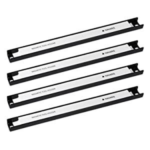 Navaris Set of 4 Magnetic Tool Holder Rack - 12 Inch Heavy Duty Garage Wall Holder Strip for ...