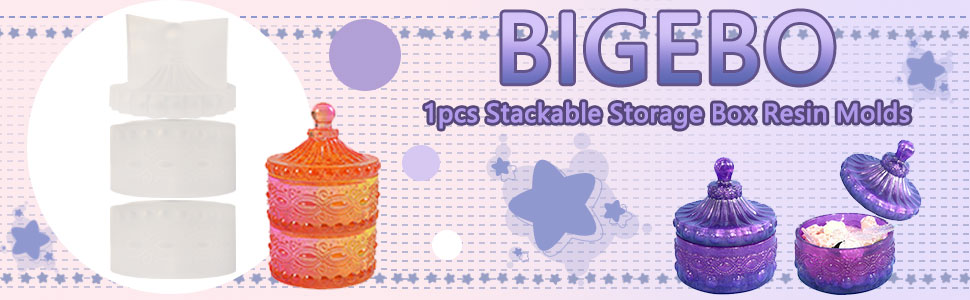 Amazon.com: BIGEBO Stackable Storage Box Resin Molds, Vintage Jar Resin Mold with Lid Silicone ...