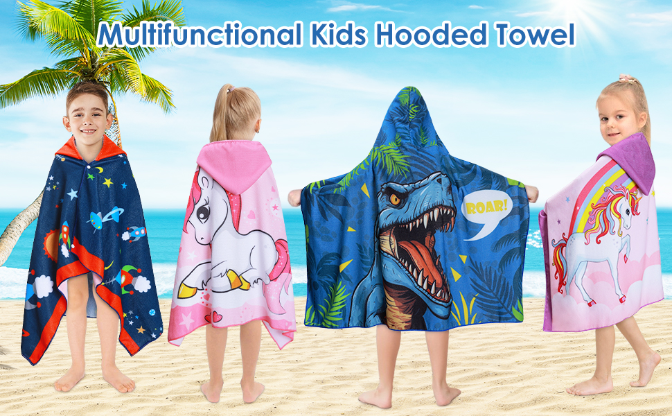 Hooded Bath Towels for Kids 76 * 127 cm, Super Soft and Absorbent Toddler Poncho Towel, Bath ...
