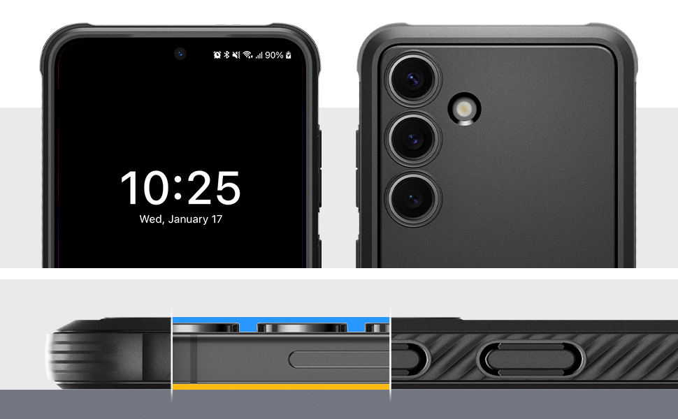 Amazon.com: Spigen for Galaxy S24 Case, Rugged Armor [Military-Grade Protection] - Matte Black ...