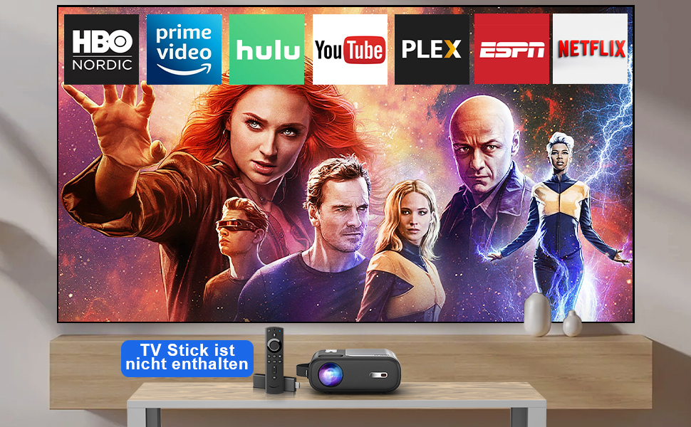 HORLAT Mini Beamer für iPhone, 5G WiFi Bluetooth Projektor, 9000L HD 720P Tragbarer Outdoor ...